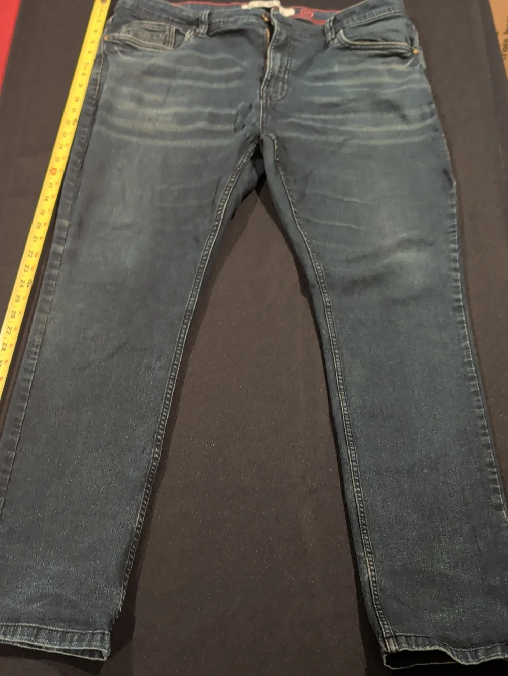 rebels | Jeans | Artful Rebel Shrunk Slim Fit Dark Blue Jeans With Red ...